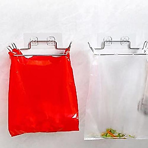 Cabilock 2set Organizer Sink Shopping Over Bags Door Can Hook Trash Cabinet Cupboards Hangers Holders Garbage Towel Reusable Bathroom Pantry Wastebasket for Room Wall Store