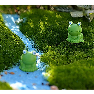 Exasinine 20 Pcs Resin Mini Frogs Green Frog Miniature Figurines Fairy Garden Miniature Moss Landscape DIY Terrarium Crafts Ornament Accessories for Home Décor