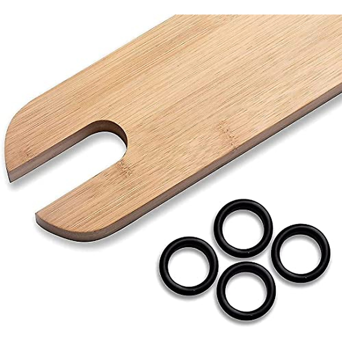 High Chair Footrest, Non-Slip Adjustable Natural Bamboo Wooden Foot Rest for Baby High Chair Footrest with 4 Rubber Rings, Compatible with Antilope IKEA Highchair Accessories