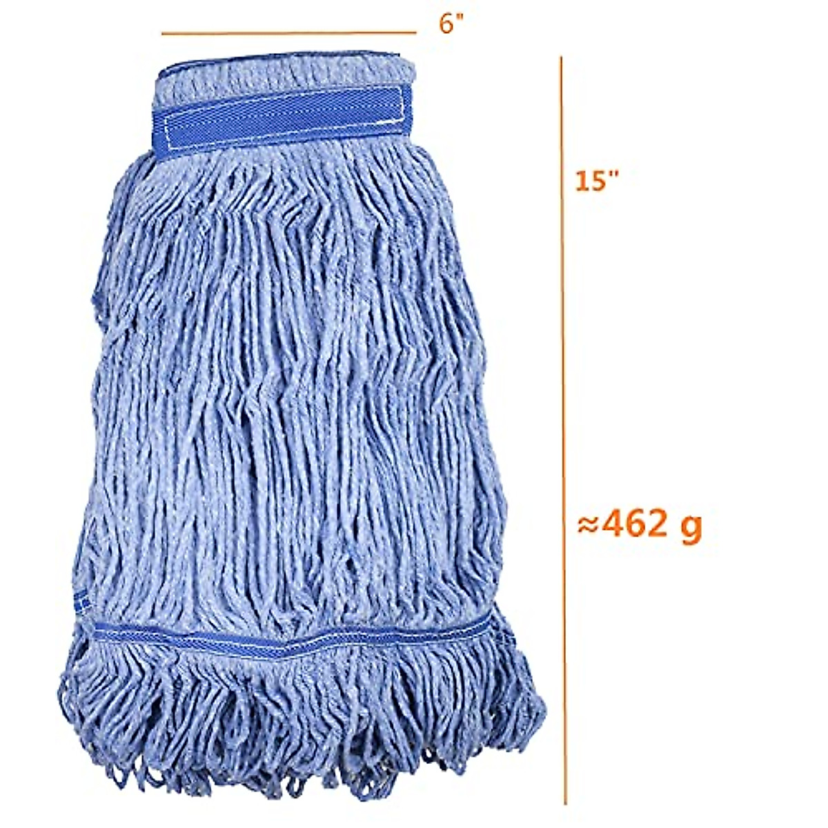 Mop Head Replacement Commercial Heavy Duty String Blue Wet Mop Heads for 3 Typs Commercial Mop Handle(1,Medium)