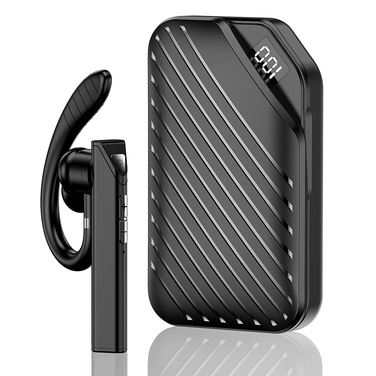 Bluetooth Earphones Suitable for Truck Drivers, Single Ear Bluetooth Earphones with Noise reducing Microphone, Suitable for Driving Business Offices for 120 Hours with Long Battery Life