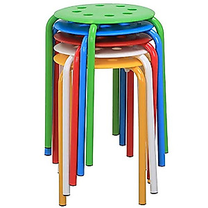 Yaheetech 17.3'' 5PCS Indoor Outdoor Industrial Stackable Stools Bar Chairs Colorful Chairs