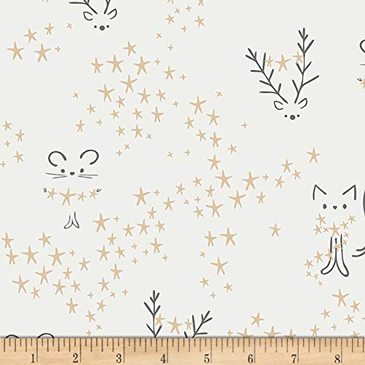 Art Gallery Fabrics Art Gallery Little Town Starbright Frost in Knit, White