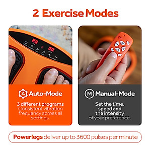 Power Legs Electric Foot Massager Machine with Remote Control, Adjustable Speed, Vibration - Calf Massager - Feet Massager for Neuropathy Pain Relief, Plantar Fasciitis, Leg Blood Circulation