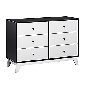 Little Seeds Rowan Valley Flint 6-Drawer Dresser, Black/White