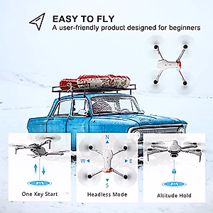 DRONEEYE 4DF10 Drone with 1080P Camera for Adults,RC Quadcopter with WiFi FPV Live Video for Kids Beginners,Trajectory Flight,App Control,3D Flips,Altitude Hold,2 Batteries,Carrying Case