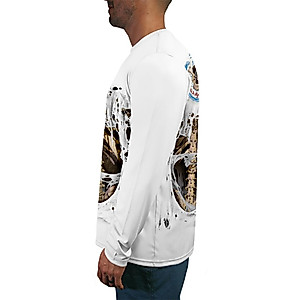 Rattlin Jack Men's Long Sleeve Fishing Shirt UVprotection Skeleton Bone XL White