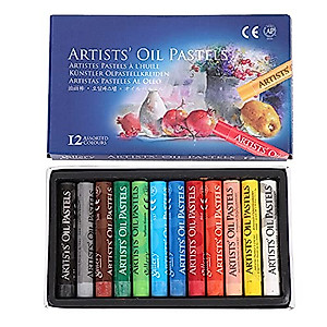Non-Toxic Artist Soft Oil Pastels 50 Assorted Colors Professional Painting Oil Pastels Cardboard Box Set Art Supplies Heavy Color Expressionist Drawing Pastel Sticks Round Oil Pastel Sticks for Kids