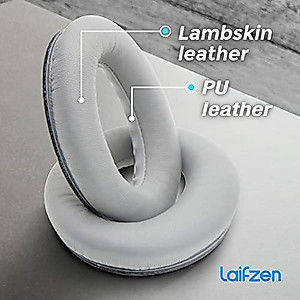 Lambskin QC45 QC35ii QC35 QC25 QC15 Earpads Cushions Replacement Ear Pads for Bose QC 45 35 II QC2 AE2 AE2i AE2w SoundLink SoundTrue 35ii 25 15 2 AE QuietComfort Headphone Sheepskin Leather (Black)
