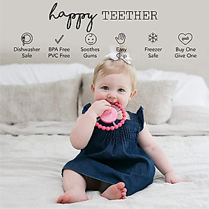 Bella Tunno Happy Teether for Girls– Soft & Easy Grip Baby Girl Teether Toy, Silicone Teether Ring to Help Soothe Gums, Non-Toxic and BPA Free, Who Runs the World