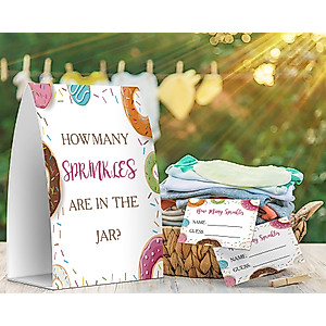 Guess How Many Sprinkles Are In The Jar, Baby Shower Games, Baby Shower Decorations - One Sign and 50 Cards(MANY016)