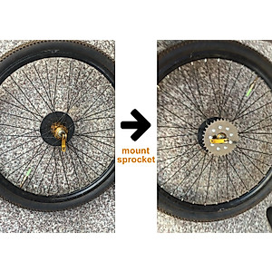 L-faster Newest 450W E-Bike Motor Kit Electric Multiple Speed Bicycle Conversion Kit Electric Engine Kit for Multi-Speed Bicycle(36V Thumb Kit)