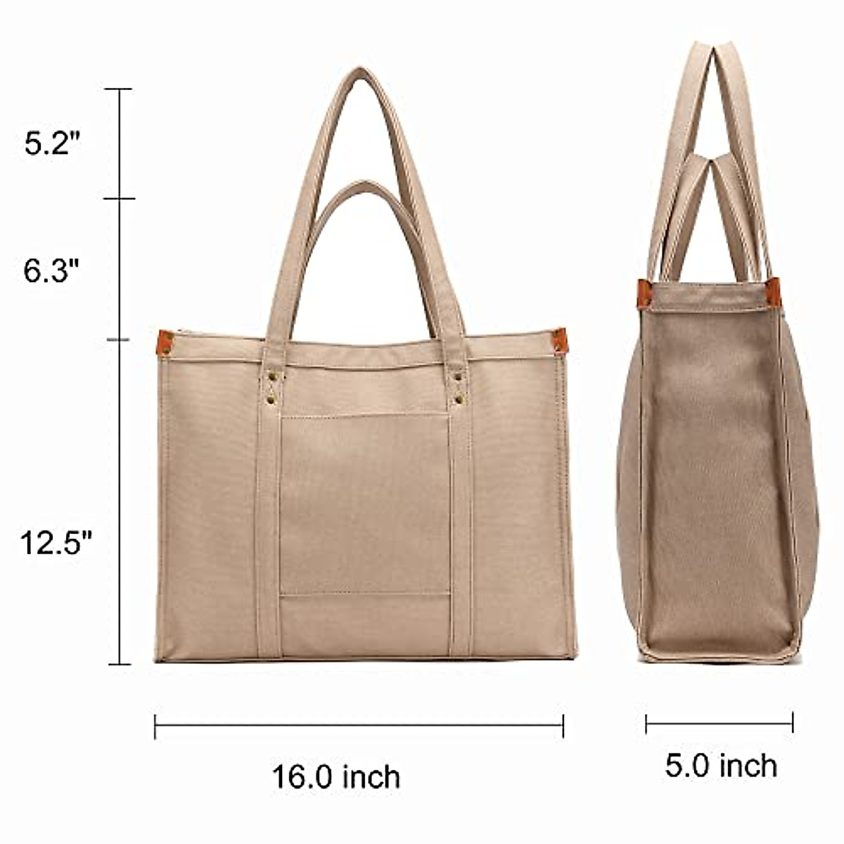Women’s Vegan Leather Tote Bag 15.6 Inch Laptop Bag with Compartment Large Handbag Purse