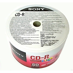 Sony CD-R White Inkjet Hub Printable 48X 700MB 80min Blank Disc (50 Discs)