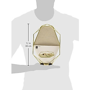 Umbra 299481-221 Prisma Tray, Geometric Plated Jewelry Storage, 11" Length x 7.25" Height x 1.5” Width, Matte Brass