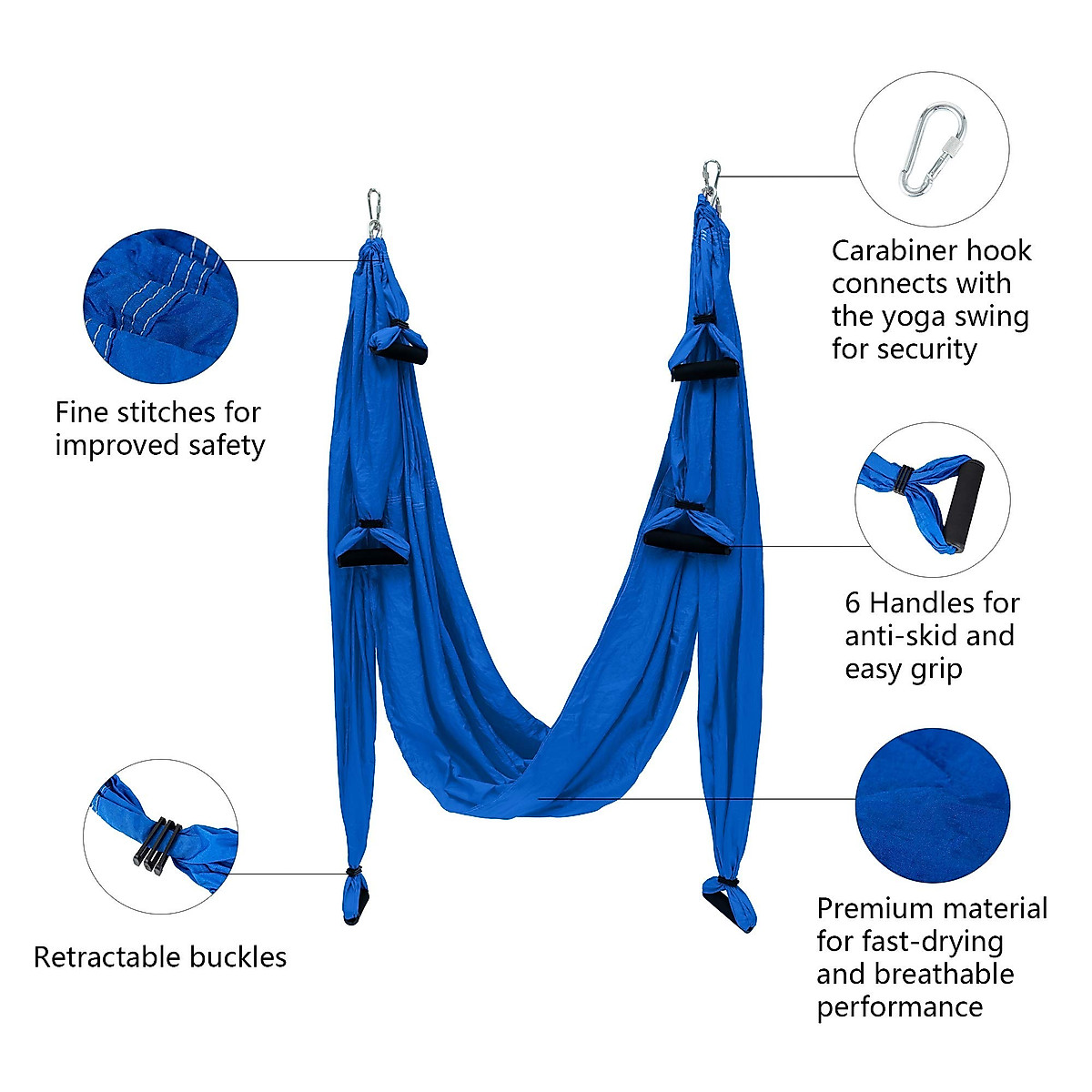 Maxwelly Aerial Yoga Flying Yoga Swing Yoga Hammock Sling Inversion Tool for Gym Home Fitness with Accessories, Red