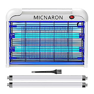 Indoor Electric Bug Zapper, 2800V Powerful Flying Insect Mosquito Killer w/ 20W Blue Light Attract, Plug-in Pest Control Machine for Moth, Fruit Fly, Fungus Gnat, Garage Bug Catcher/Eliminator/Trap