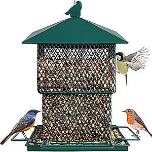 Decflow Bird Feeders for Outside, 6.5lb Large Capacity Metal Bird Feeder for Outdoors Hanging, Chew-Proof and Water Resistant Wild Bird feeders Garden Decoration Yard for Bird Watchers