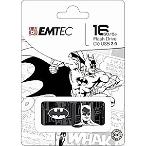 Emtec Black & White 16GB USB 2.0 SuperHero Flash Drive (ECMMD16GM700SP03)(Design may vary - Super Man, Batman, Wonder Women)