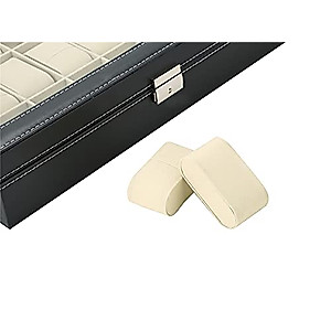 MAOPINER 24 Slot Watch Box Organizer Display Watch Case, Watch Display Case Organizer, Jewelry Display Drawer Case, Wristwatch Jewelry Portable Travel Case Organizer