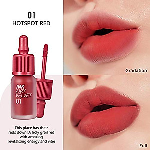 Peripera Ink Airy Velvet Lip Tint, Liquid Lip (0.14 fl oz, 001 HOTSPOT RED)