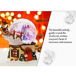 ZSM Music Boxes for Boys and Girls Music Box Christmas Music Box 'Jingle Bells' Musical Figurine Crystal Ball Music Box Santa and Reindeer Christmas Snow Globe
