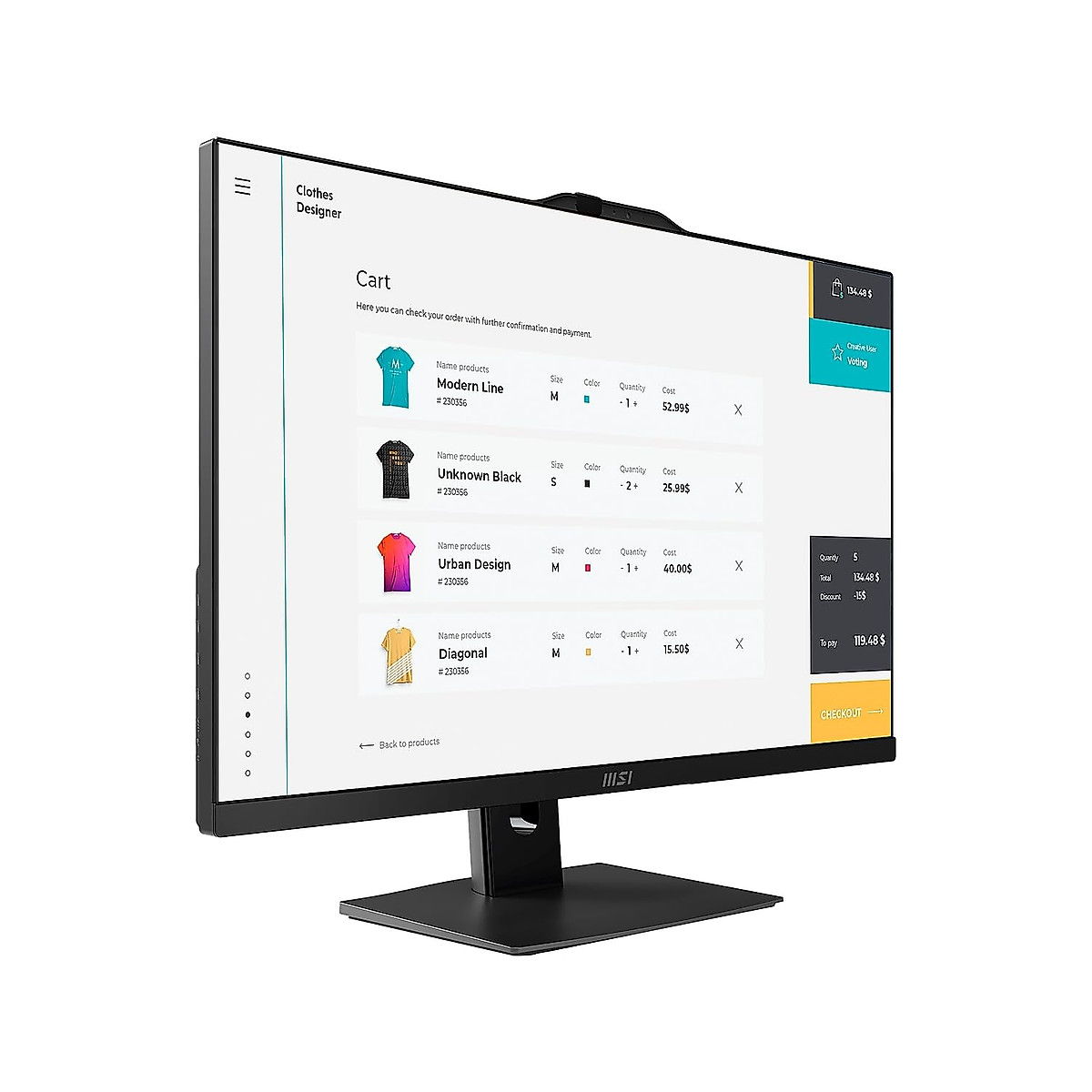 MSI Modern AM272P AIO Desktop, 27" FHD IPS-Grade LED, Intel Core i7-1260P, 16GB Memory (Dual-CHL), 512GB SSD, WiFi 6, BT 5.1, Black, Windows 11 Home (12M-027US)