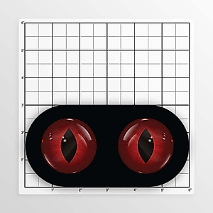KCD VR Headset Controller Decal Sticker -Front Eyes Skin - Red Robot Cat