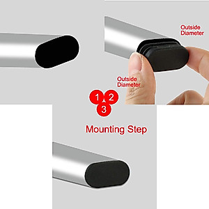 uxcell 16mm x 30mm Plastic Oval Shaped End Cup Tube Insert Black 24 Pcs