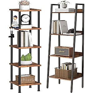 Homedawn 5-Tier Corner Shelf & 4-Tier Ladder Shelf