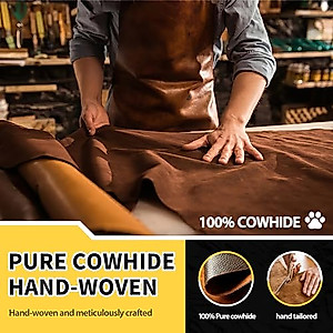 SFTORMAS Leather Dog Leash 6ftx3/4inch,Braided Leather Leash for Dogs,Soft Leather Training Dog Leash,Strong Leather Leash for Small Medium Large Breed Dogs,Brown