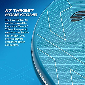 Selkirk LUXX Control Pickleball Paddle | Florek Carbon Fiber Pickleball Paddle with a Polypropylene X7 Core | The Pickle Ball Paddle Designed for Ultimate Power & Control | Invikta Blue