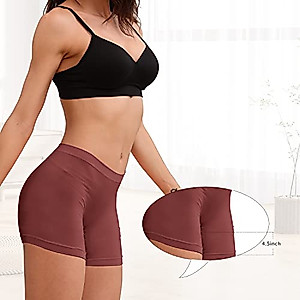 LALESTE Women's Boxer Briefs Underwear Anti Chafing Boyshort Panties for Women 4.5' Inseam Bike Shorts 5Packs