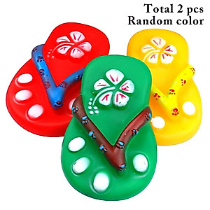 Chewtoyo Flip-Flop Shaped Rubber Toy 2PCS - Portable, Interactive Teething Training Toy for Pets, Funny Novelty Stress Comfort for Dogs