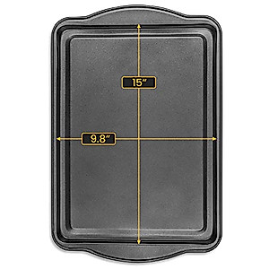 DecorRack Non-Stick Baking Sheet, 15 x 10 Inch Jelly Roll Pan and Cookie Baking Tray, Heavy Duty Bakeware For Oven (Pack of 1)