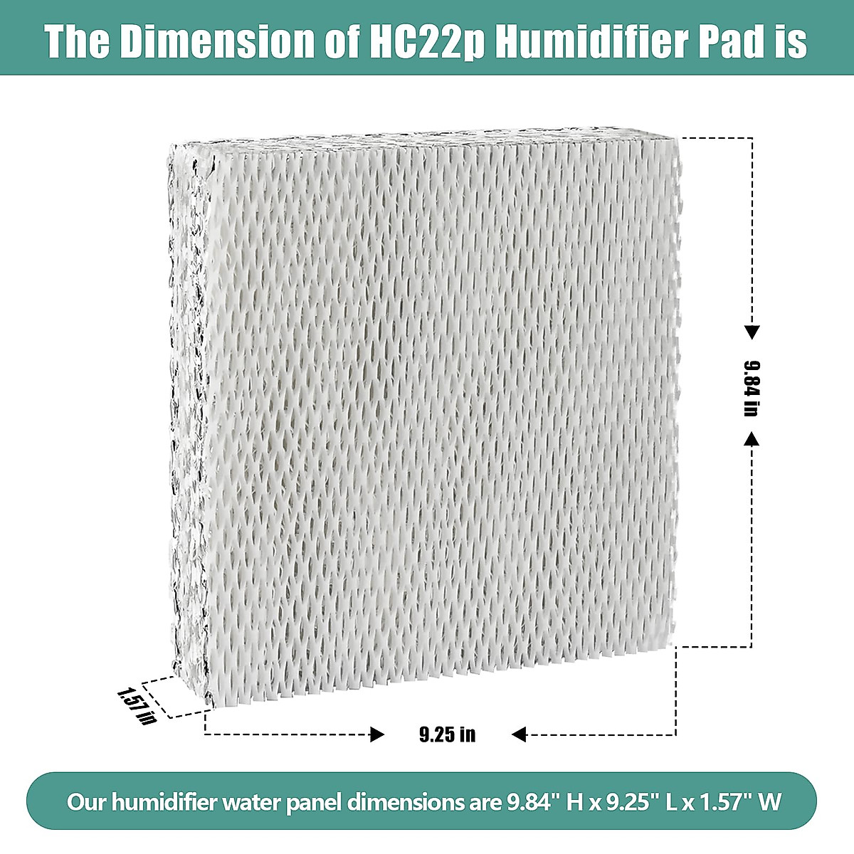 HC22P Whole House Humidifier Filter Pad Replacement Filter Wicks Compatible with Honeywell HE100, HE150, HE220, HE225 HE240, also for AprilAire Water Panel 110 220 550 550B Super Wick Filter -(2 PACK)