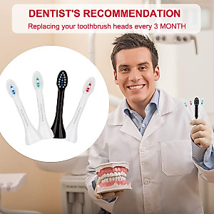 Replacement Toothbrush Heads Compatible with Flexforce Electric, Soft Dupont Bristles Head (Red)