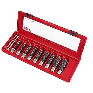 Annular Cutter Kit, 9 Cutter, 2 Bits, 11 Pc