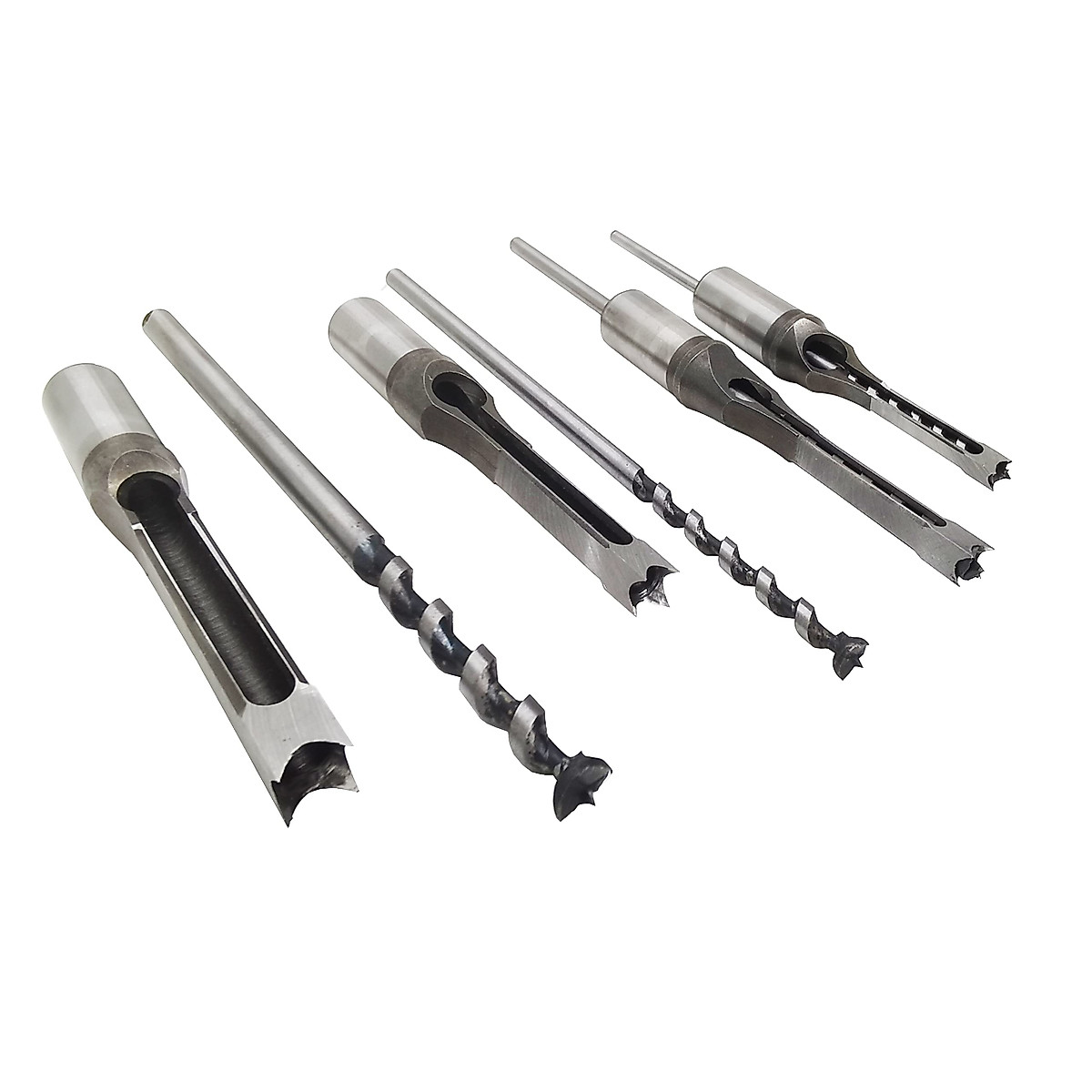 Square Hole Drill Bit Woodworking Auger Drill Bit Tool Set, Wood Mortising Chisel Countersink Bits