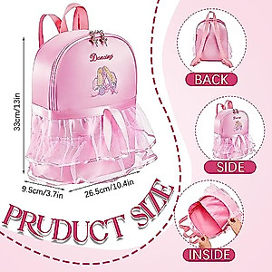 2 PCS Cute Ballet Dance Bag Princess Backpack Shoulder Bag and Tutu Dress Bag for Girls (Pink)