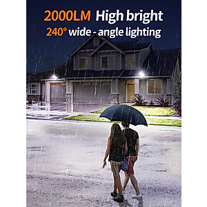 intelamp Solar Outdoor Lights with Dual Sensors,12500mAh 2000LM 240° Wide Lighting Aluminum Solar Flood Lights Outdoor Motion Sensor with Remote Control, Solar Lights for Outside Waterproof 4 Modes