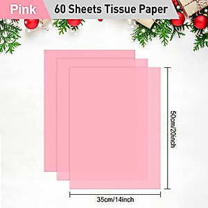 NEBURORA Pink Tissue Paper for Gift Bags 60 Sheets Pink Wrapping Tissue Paper Bulk 14 X 20 Inch Hot Pink Packaging Paper for Gift Wrap Filler Art Crafts DIY Birthday Wedding Baby Shower (Pink)