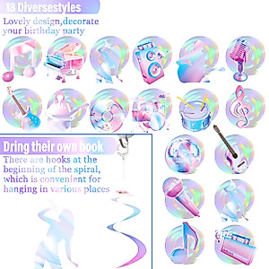 Music Singer Party Hanging Swirls Singer Birthday Party Decoration Popular Singer Themed Swirl Ceilings Pop Music Party Hanging Streamers for Girls Singer Theme Party Baby Shower Supplies