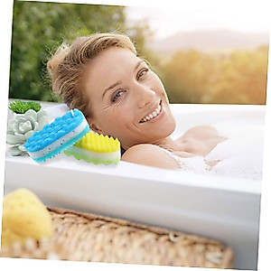 LALAFINA 6pcs Three Layer Bath Sponge Body Wash Scrubber Scalp Scrubber Cleaning Sponge Body Shower Sponges Foam Sea Sponge Handheld Bath Scrubber Bath Shower Sponge Bath Exfoliating Sponge