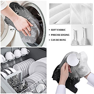 2 PCS Fall Autumn Tree Kitchen Towels 18"x28" Absorbent Cleaning Cloths for Drying Dish,Reusable Kitchen Rags Soft Terry Hand Tower Forest Grey Black Wood-Land Mountain Washable Dish Towel Dishcloths