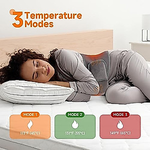 MELCAM Portable Heating Pad, Rechargeable Electric Cordless Heating Pad with 3 Heat Levels and 3 Massage Modes for Back, Neck, Shoulder Pain Relief and Cramps, Period Heating Pad for Women