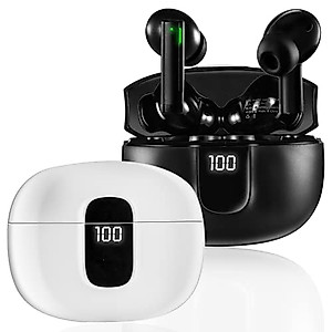 Wireless Earbuds, 2pack 50Hrs Playtime Bluetooth Earbuds Built in Noise Cancellation Mic with Charging Case, Bluetooth Headphones with Stereo Sound, IPX7 Waterproof Ear Buds for iPhone and Android