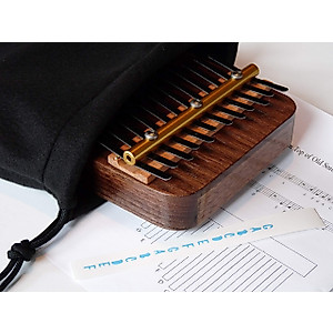 Zither Heaven Artisan Black Walnut 12 Note Thumb Piano with Black Walnut top made in the USA