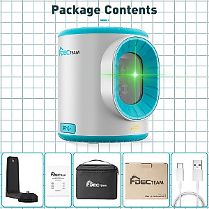 Self-Leveling Laser Level, DECTEAM 98ft/30m Green Cross Line Laser Level with Pulse Mode, Switchable Horizontal/Vertical Lines, Rechargeable Battery, Rubber Anti-slip, 360°Magnetic Base DS011G