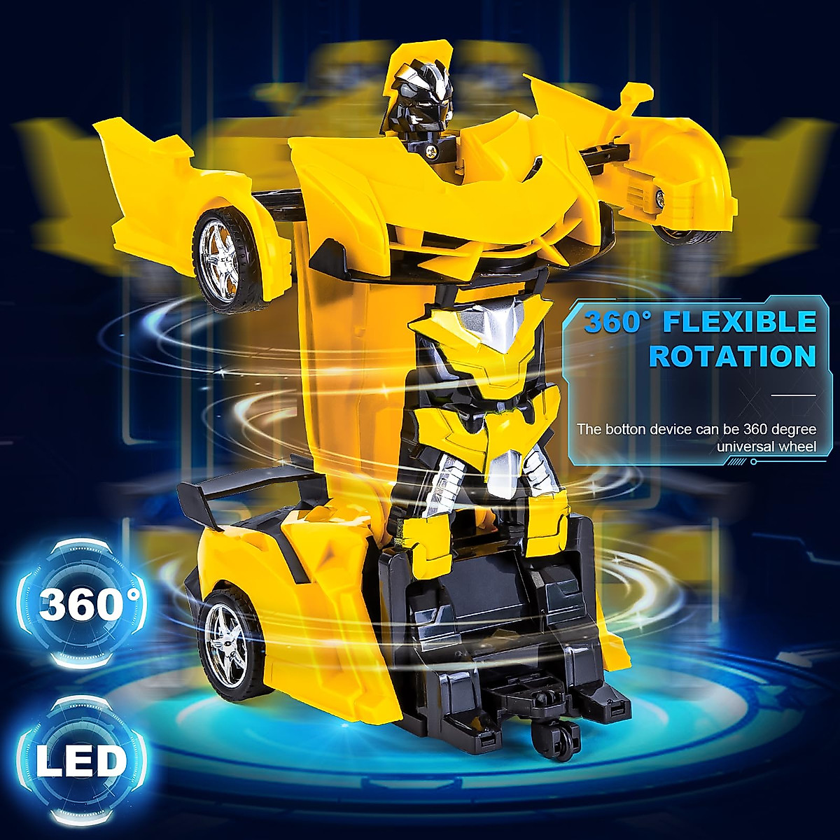 Refasy Kids Toys for Boy Girl Age 5-7,Deformation Robot Car Toys for Children Remote Control Transforming Robot Cars for Kids 8-13 Year Old Best Birthday Xmas Gift for Boys RC Racing Car Toys for Kid